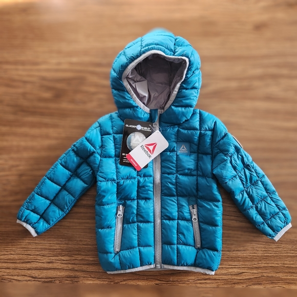 Reebok | Jackets & Coats | Reebok 2m Teal Blue Puffer Jacket Zipper 12 ...